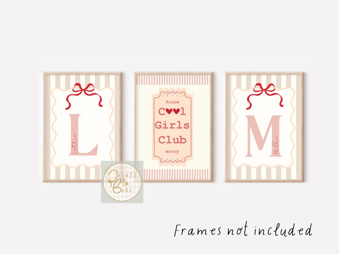 Personalised Cool Girls Club Sisters Prints. Set of 3 Perfect for a ...