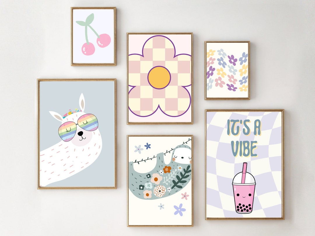 Set of Teen and Tween Girls Prints. Pretty Pastel Gallery Wall Prints ...