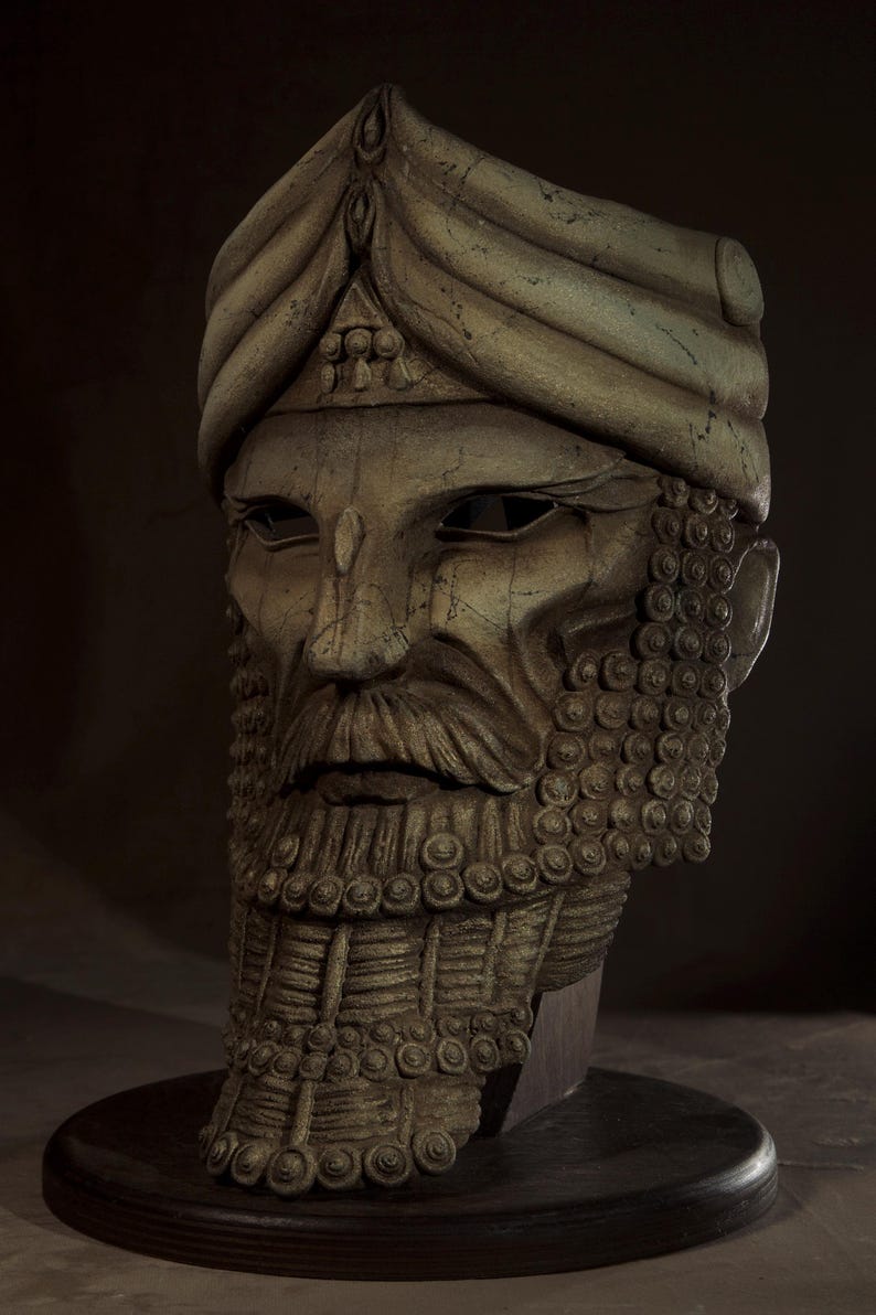 Gilgamesh Mask Headdress – Handmade Mythological King Warrior Mask ...
