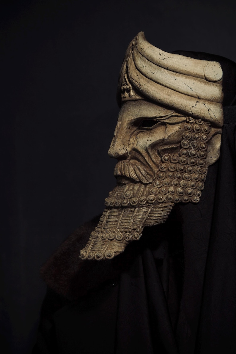 Gilgamesh Mask Headdress – Handmade Mythological King Warrior Mask ...
