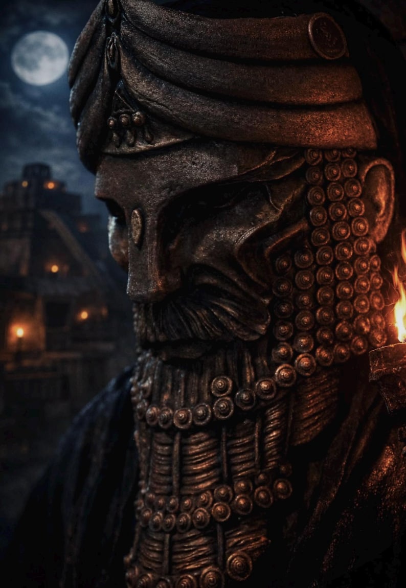 Gilgamesh Mask Headdress – Handmade Mythological King Warrior Mask ...