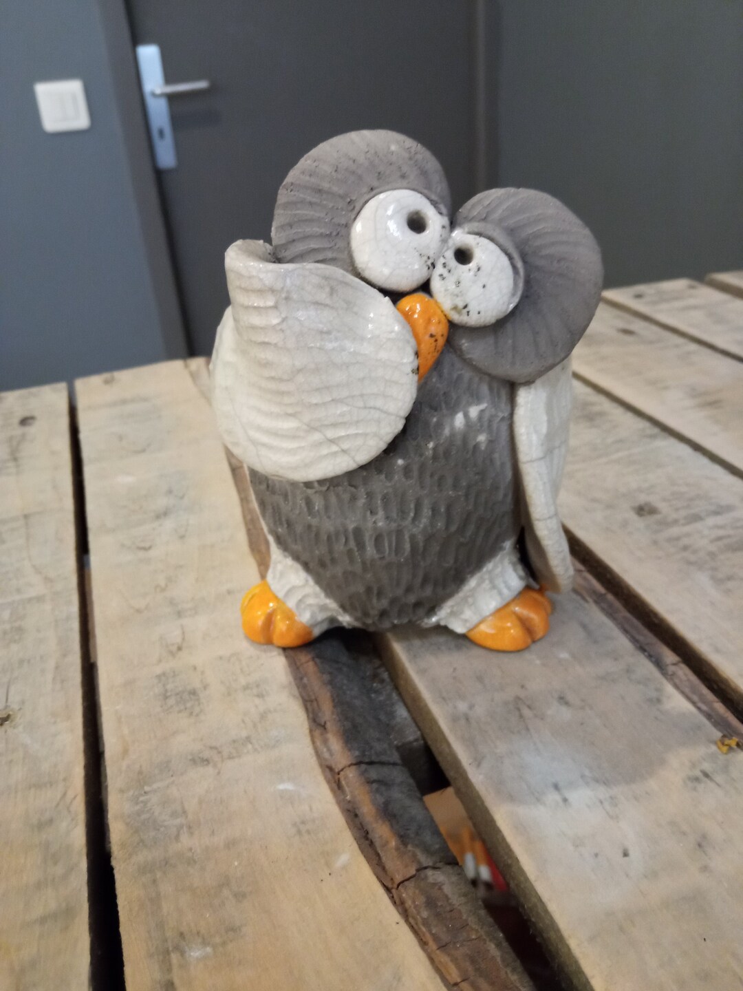 Ceramic Raku Animal Owl, Handmade, Sculpture, Figurine, Decoration ...