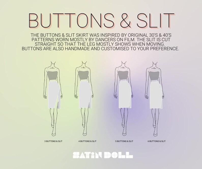 Buttons & Slit - Custom Skirt (made to Order) - Etsy