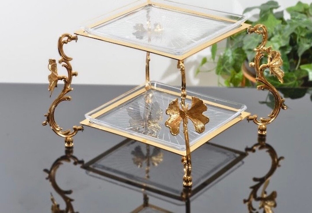 Luxury 2 Tiered Stand | 2 Tier Cake Dessert Stand | Afternoon Tea Stand ...