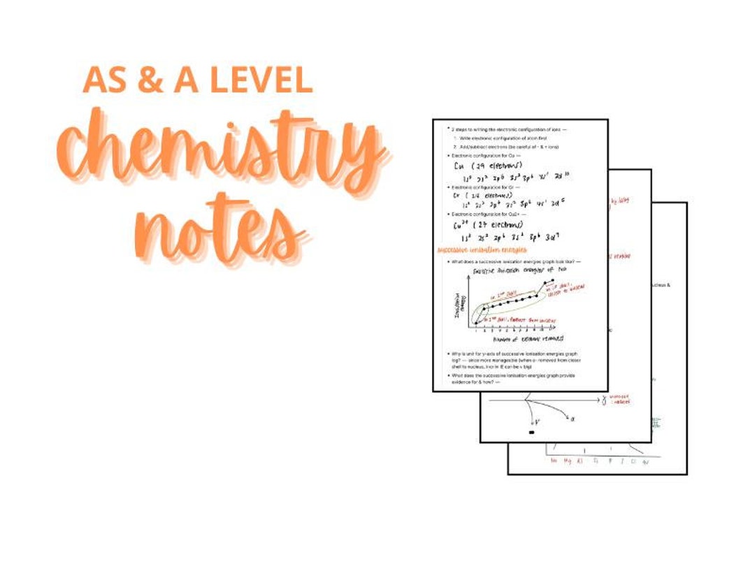 AS and A Level Chemistry Notes Bundle - Etsy