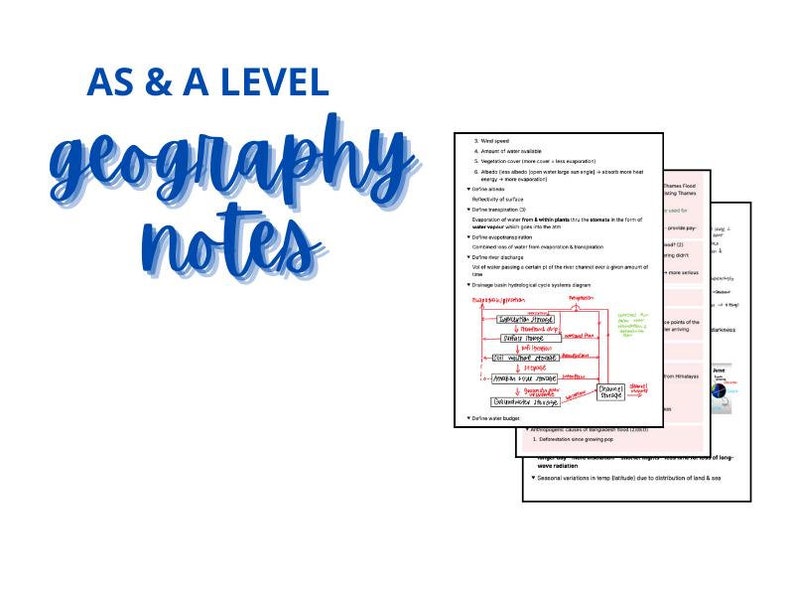 AS and A Level Geography Notes Bundle - Etsy