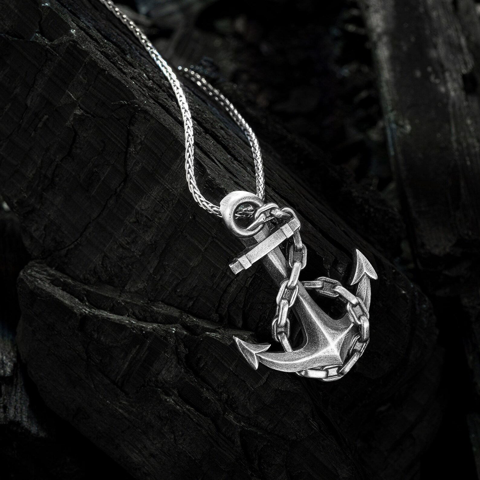 Ship Anchor Men's Necklace, Chain and Anchor Necklace, Sailor's ...