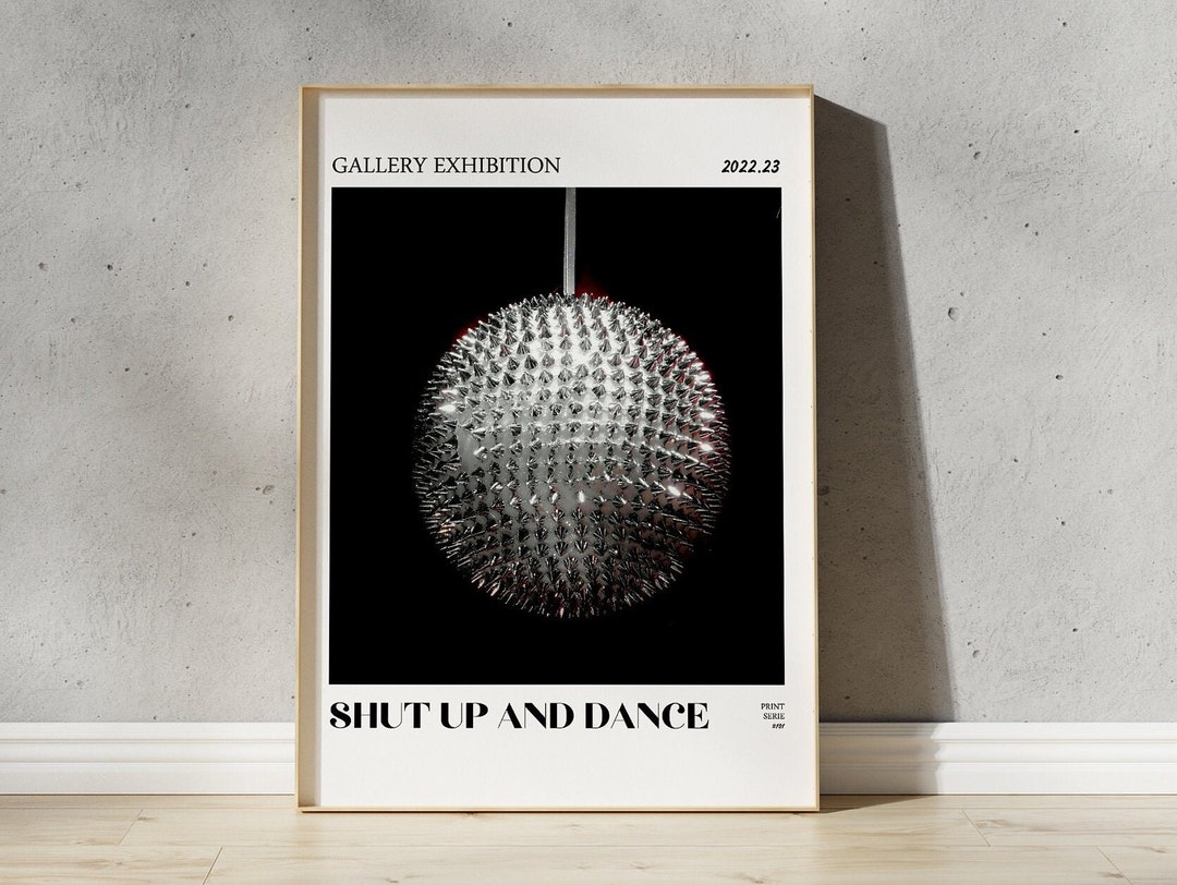 Zwijg En Dans Poster. Funky Retro Quote Print. Jaren 70 Disco Bal Met ...