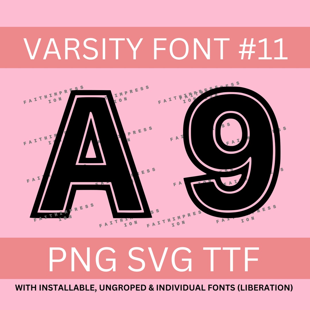 Buy Varsity Font A-Z 0-9 SVG PNG TTF Varsity Alphabet Sports Online in ...