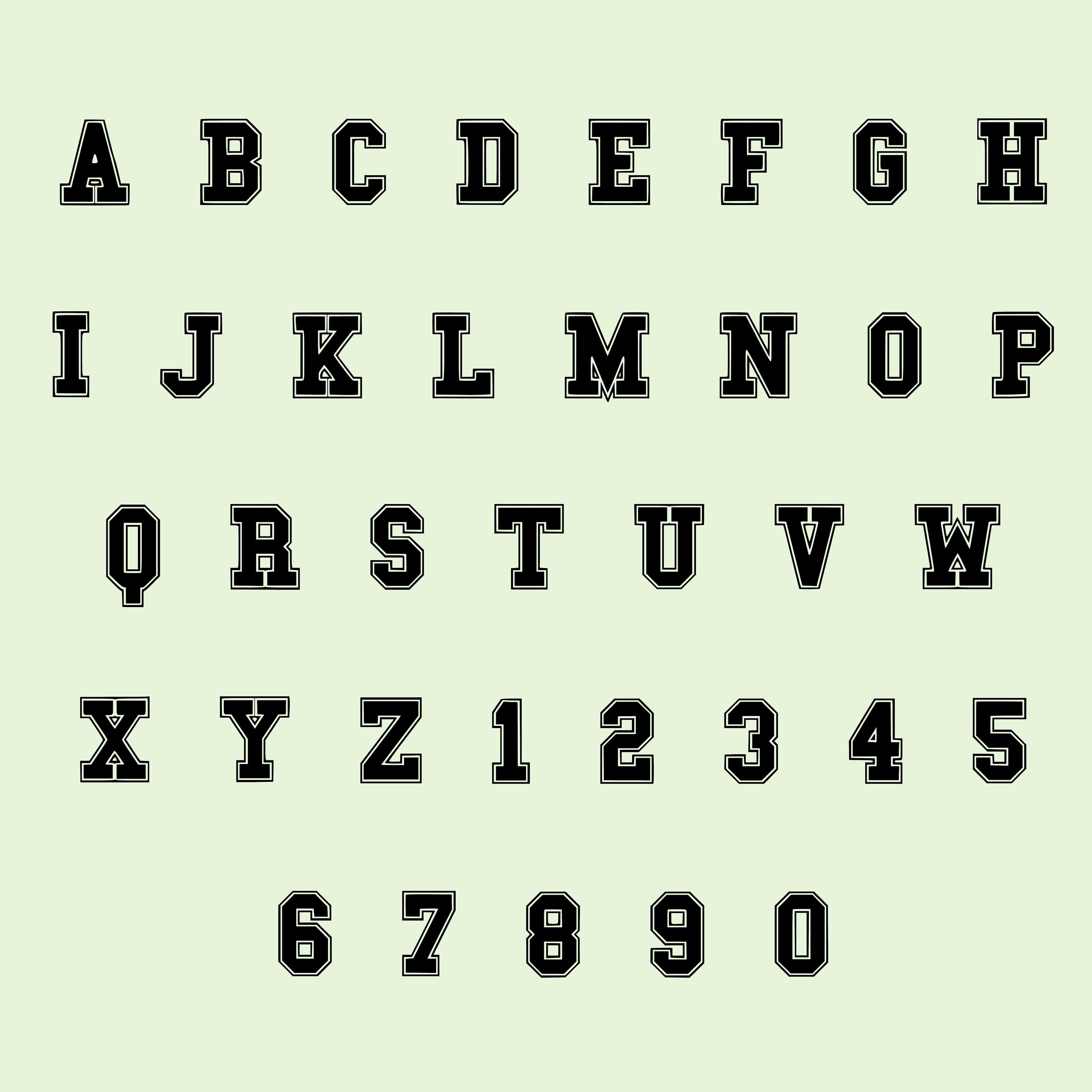 Varsity Font Letters Numbers TTF OTF PNG Svg. Installable College ...