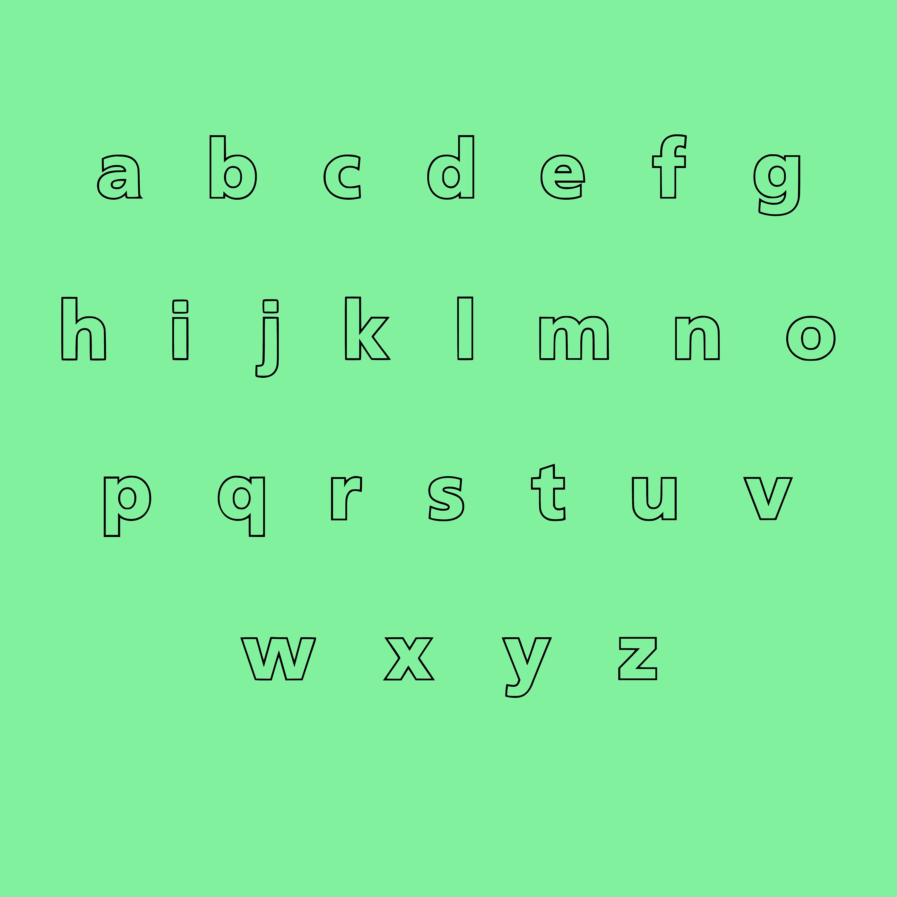 Outline Font. Letters Numbers PNG SVG TTF. Unbundle Installable College ...
