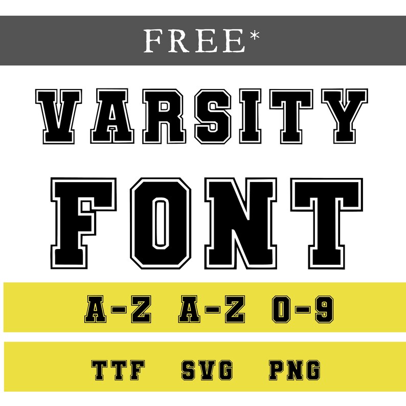 Varsity Font. Letters & Numbers PNG SVG Ttfs. Unbundle Installable ...