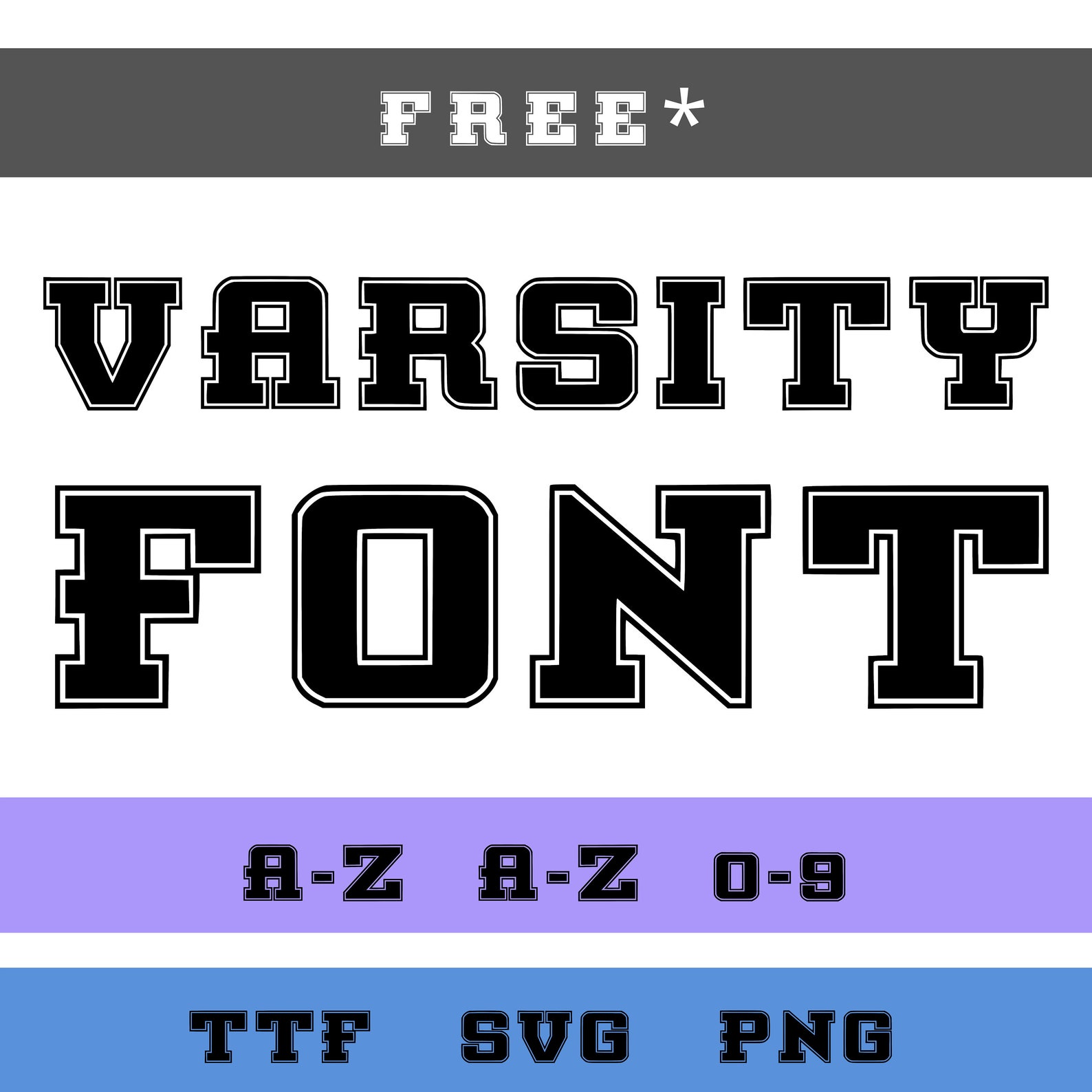 Varsity Font. Letters & Numbers PNG SVG Ttfs. Unbundle Installable ...