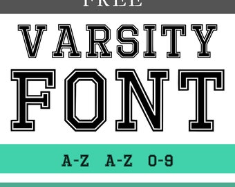 Varsity Font. Letters & Numbers PNG SVG Ttfs. Unbundle Installable ...