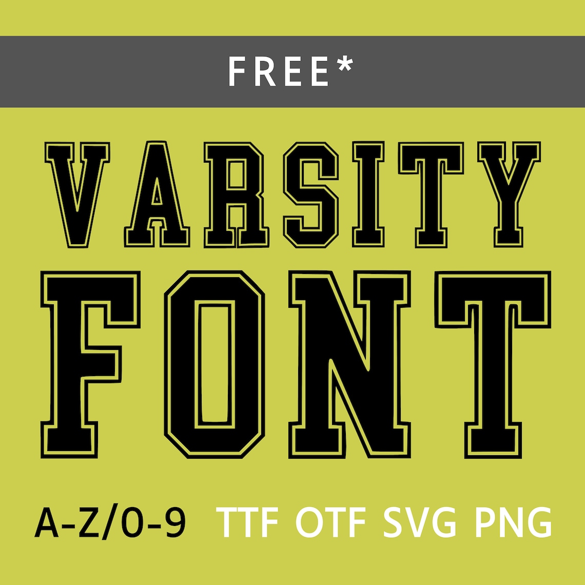 Varsity Font Letters Numbers TTF OTF PNG Svg. Installable College ...