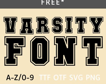 Varsity Font. Alphabets Numbers PNG SVG TTF. Unbundle Installable ...