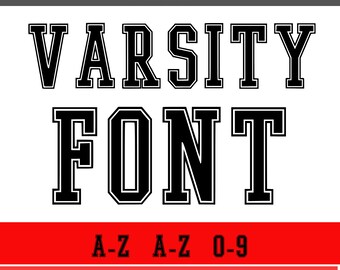 Varsity Font. Letters & Numbers PNG SVG Ttfs. Unbundle Installable ...