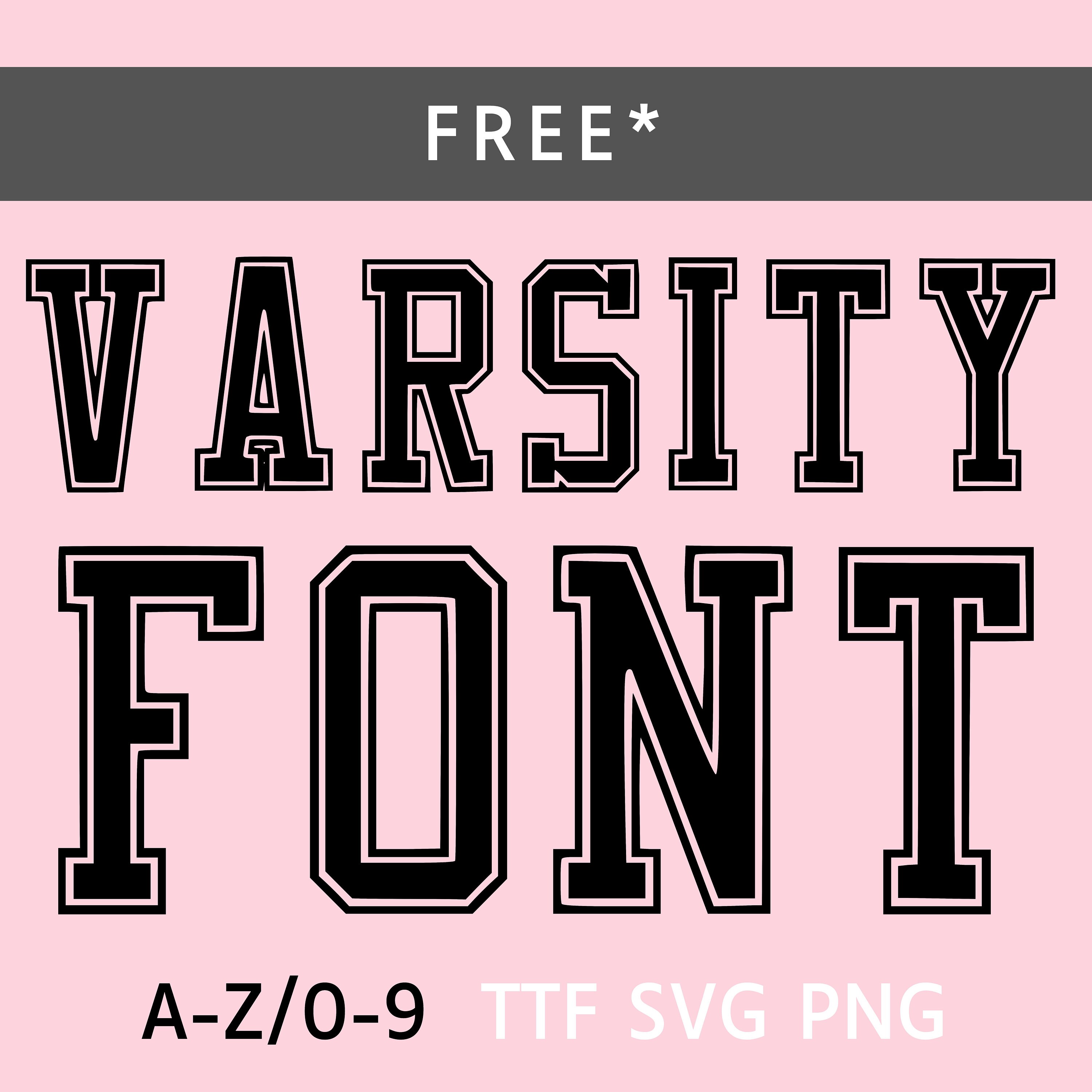Varsity Font. Alphabets Numbers PNG SVG TTF. Unbundle Installable ...