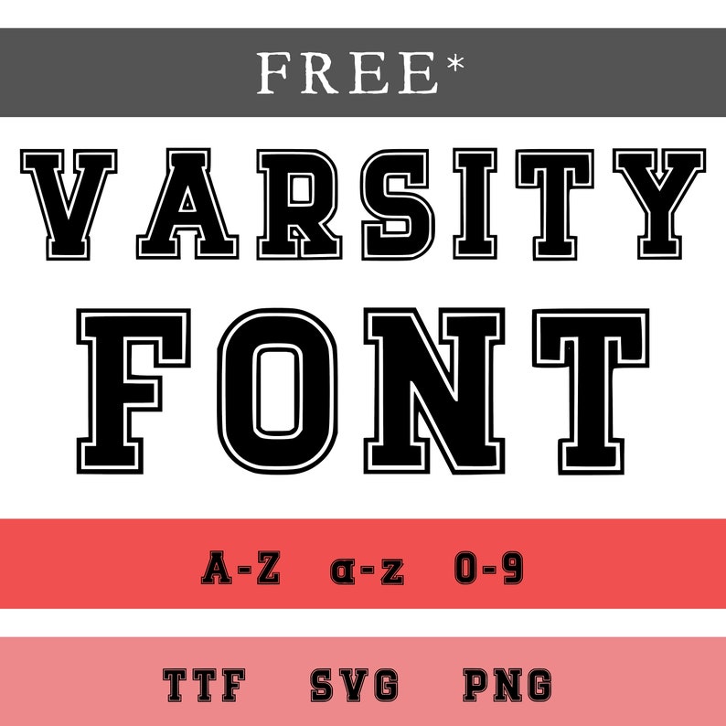 Varsity Font. Letters & Numbers PNG SVG Ttfs. Unbundle Installable ...
