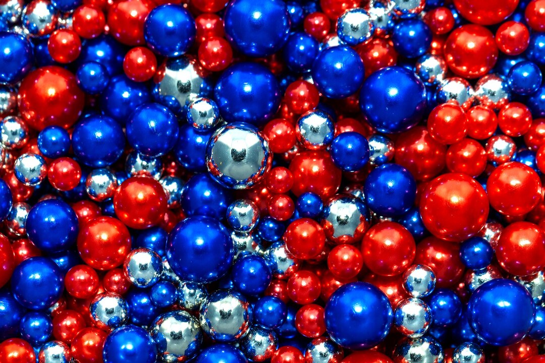 Patriot Round No Hole Beads Fake Sprinkle Mix, Kawaii Decoden Sprinkles ...