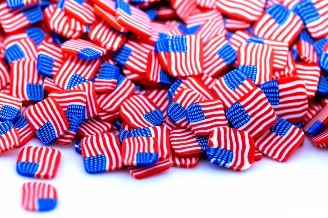 American Flag Fake Sprinkles 5MM, Kawaii Decoden Sprinkles, Polymer ...