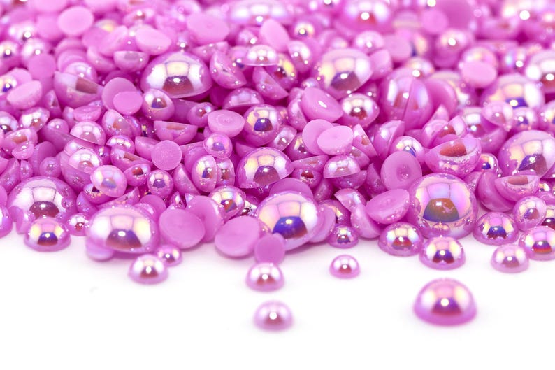 Flatback Pearl Light Purple AB | Sizes 2MM 3MM 4MM 5MM 6MM 8MM 10MM ...