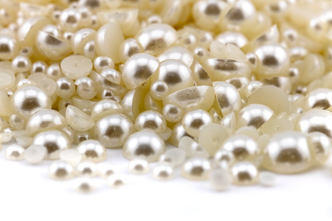 Flatback Pearl Cream White | Sizes 2MM 3MM 4MM 5MM 6MM 8MM 10MM 12MM & Mixed Sizes | Pearl ...