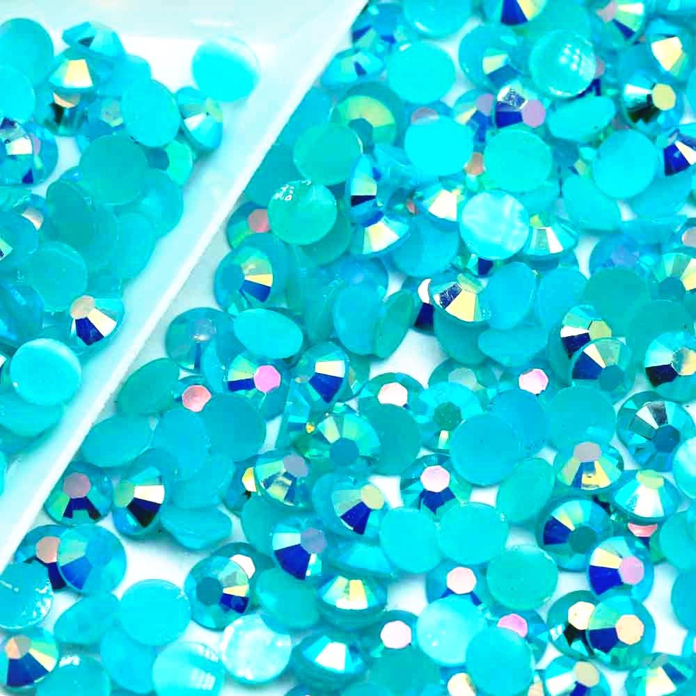 Blue Zircon AB Jelly Flatback Resin Rhinestones - 2mm 3mm 4mm 5mm 6mm ...