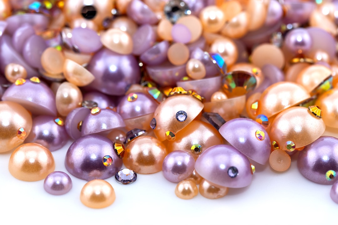 Pearl & Rhinestone Mix #113 "pretty Polly Blushing Peach ...