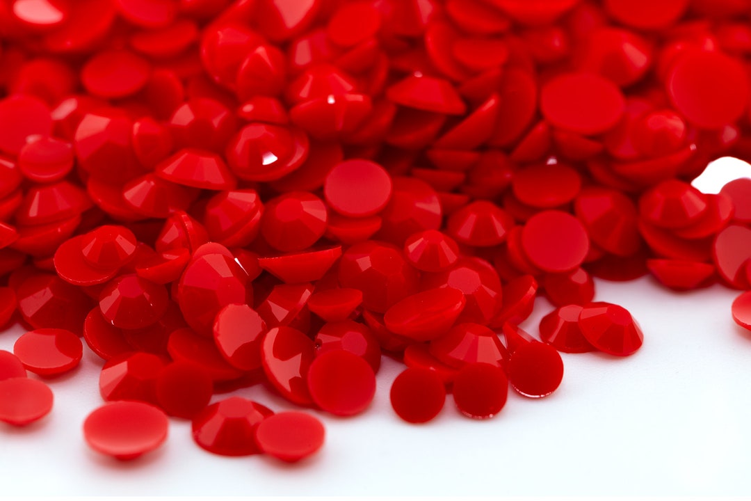 Red Opaque Jelly Flatback Resin Rhinestones - 3mm 4mm 5mm for Craft ...