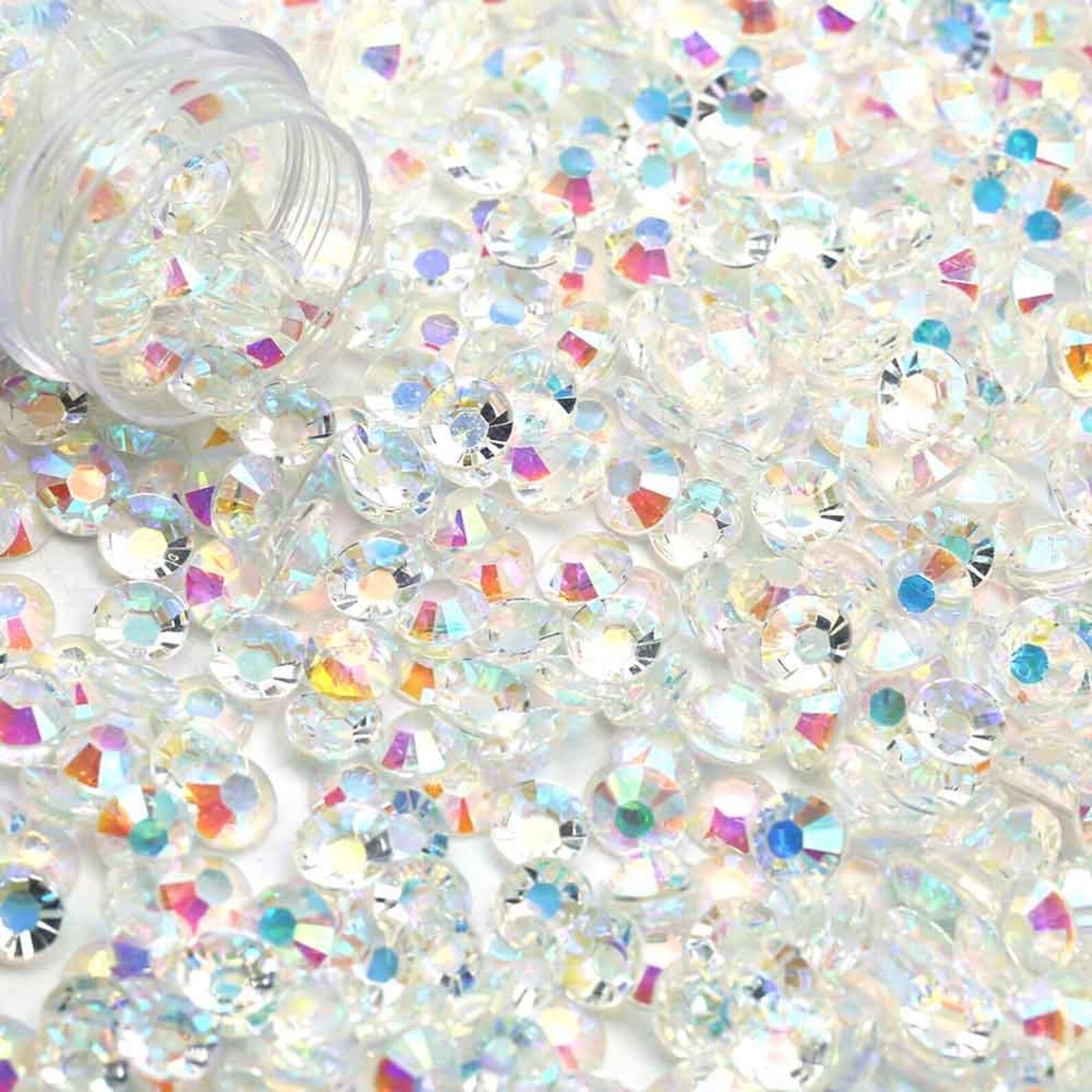 Clear AB Transparent Flatback Resin Rhinestones - 2mm 3mm 4mm 5mm 6mm ...