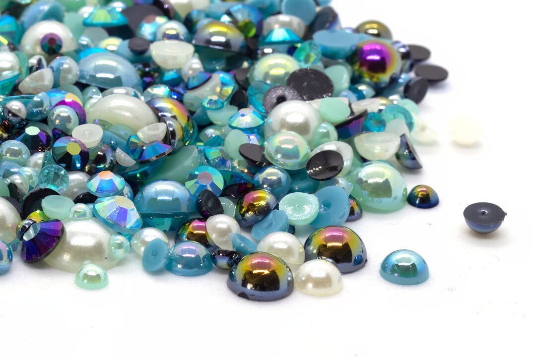 Pearl & Rhinestone Mix #52 "under the Sea" | Embellishment Flatback Mix ...