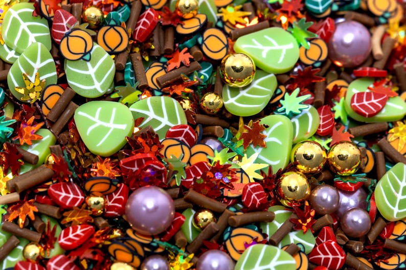 Fall Fake Sprinkle Mix 5-10MM, Kawaii Decoden Sprinkles, Polymer Clay ...