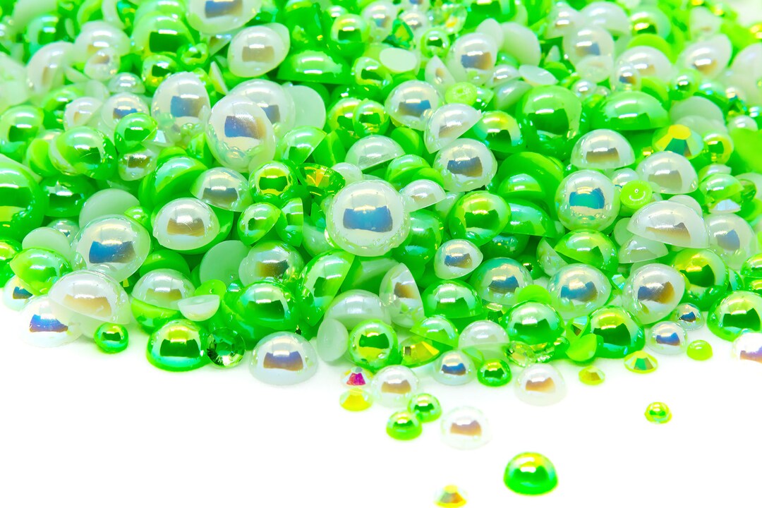 Pearl & Rhinestone Mix #48 "shamrock" | Embellishment Flatback Mix for ...