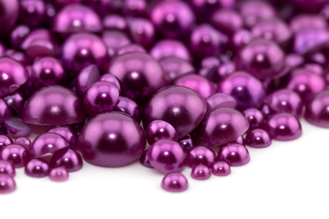 Flatback Pearl Deep Purple Choose Size 3mm 4mm 5mm 6mm 8mm 10mm 12mm ...