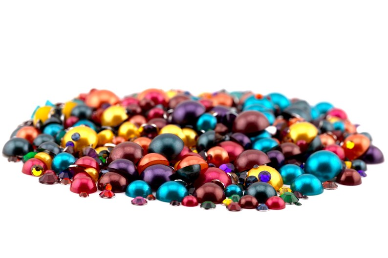 Pearl & Rhinestone Mix #151 "rainbow Sadness" | Embellishment Flatback ...