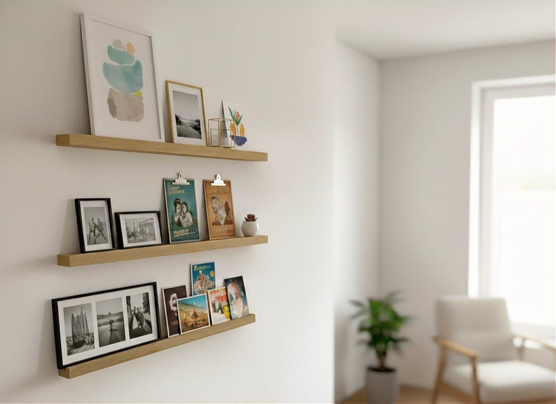 Picture Ledge - Photo Ledge Made of Natural Oak Wood, Various Formats ...