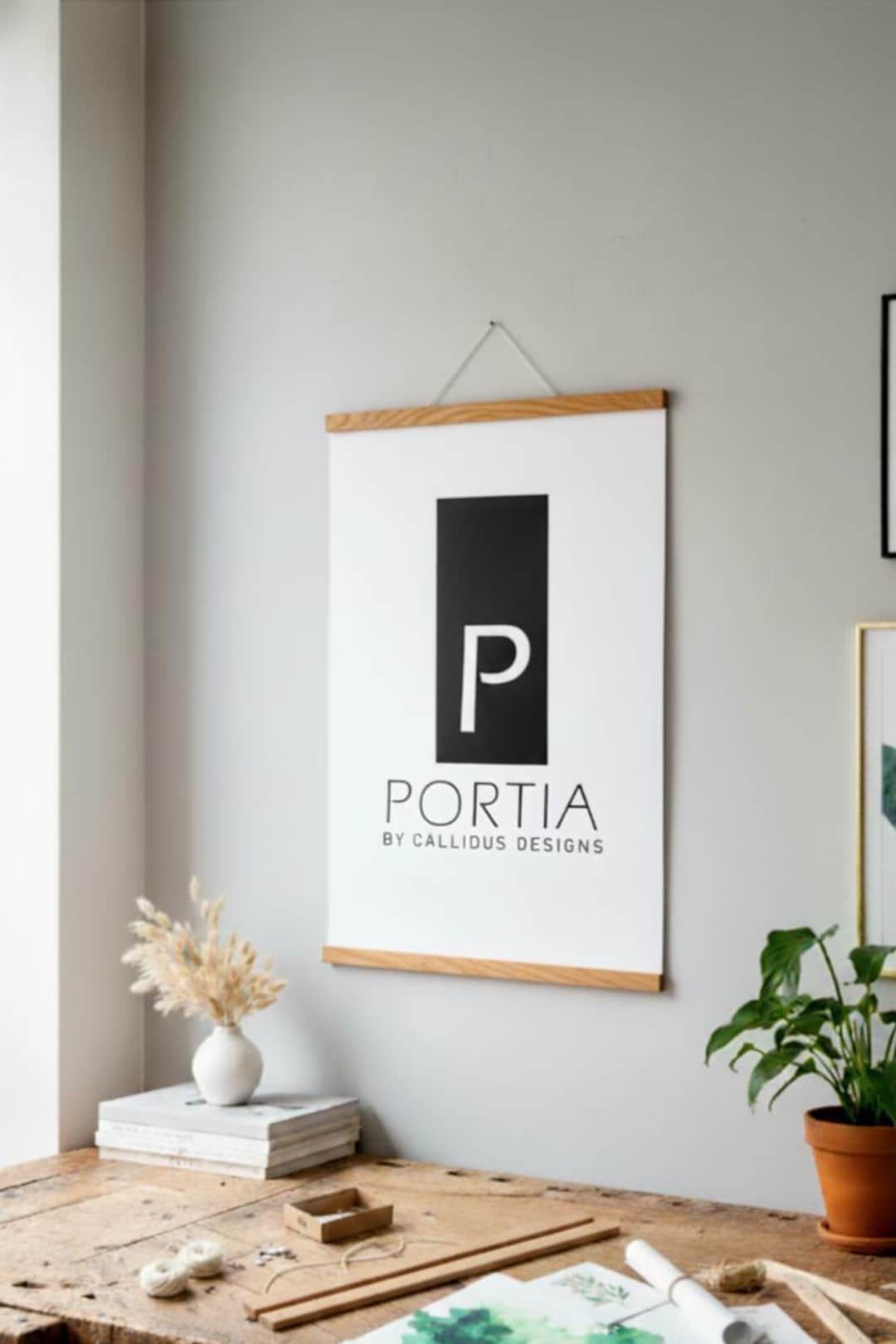 Magnetic Poster Rail Made of Fsc®-certified Oak, Wooden Picture Rail in ...