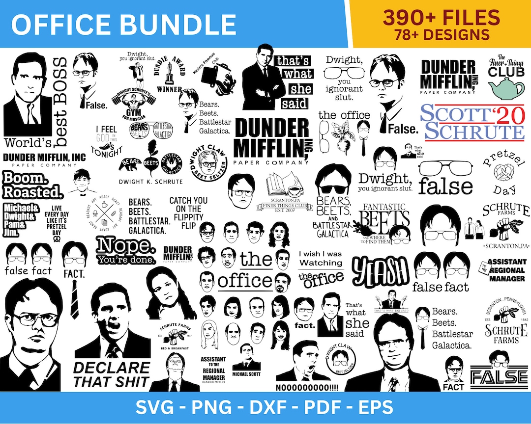 THE OFFICE SVG the Office Svg Bundle Michael Scott Svg - Etsy Singapore
