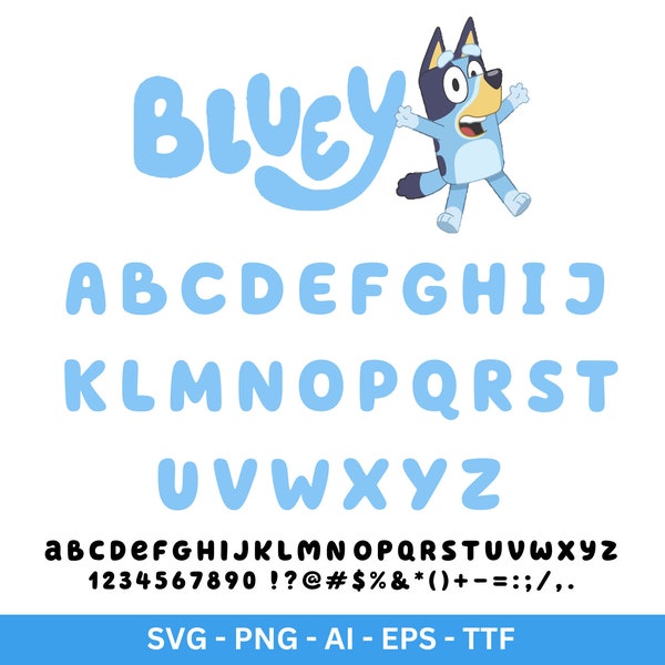Bluey alphabet font - Etsy Canada
