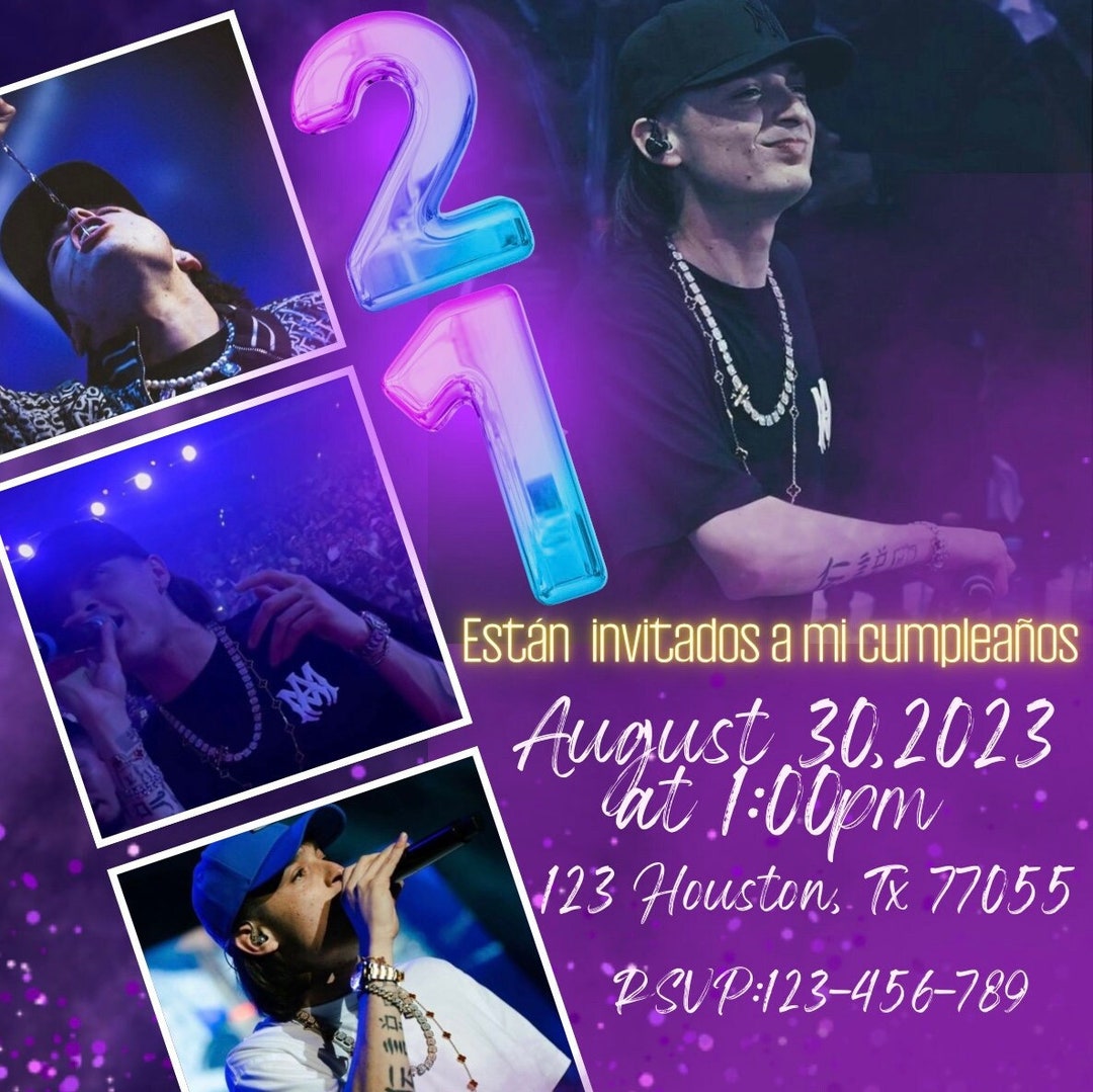 Peso Pluma Birthday Invitations - Etsy