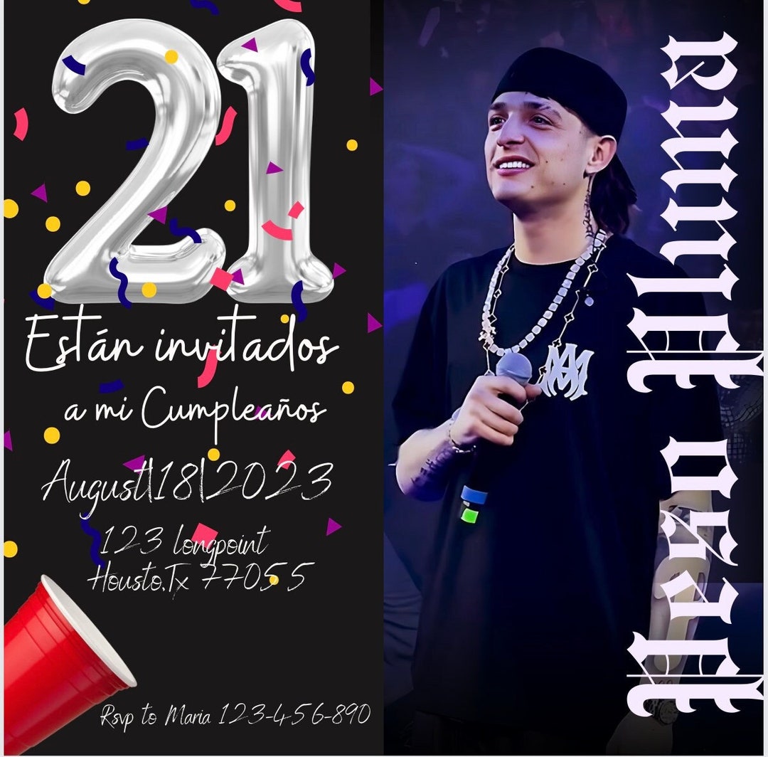 Peso Pluma Birthday Invitations - Etsy