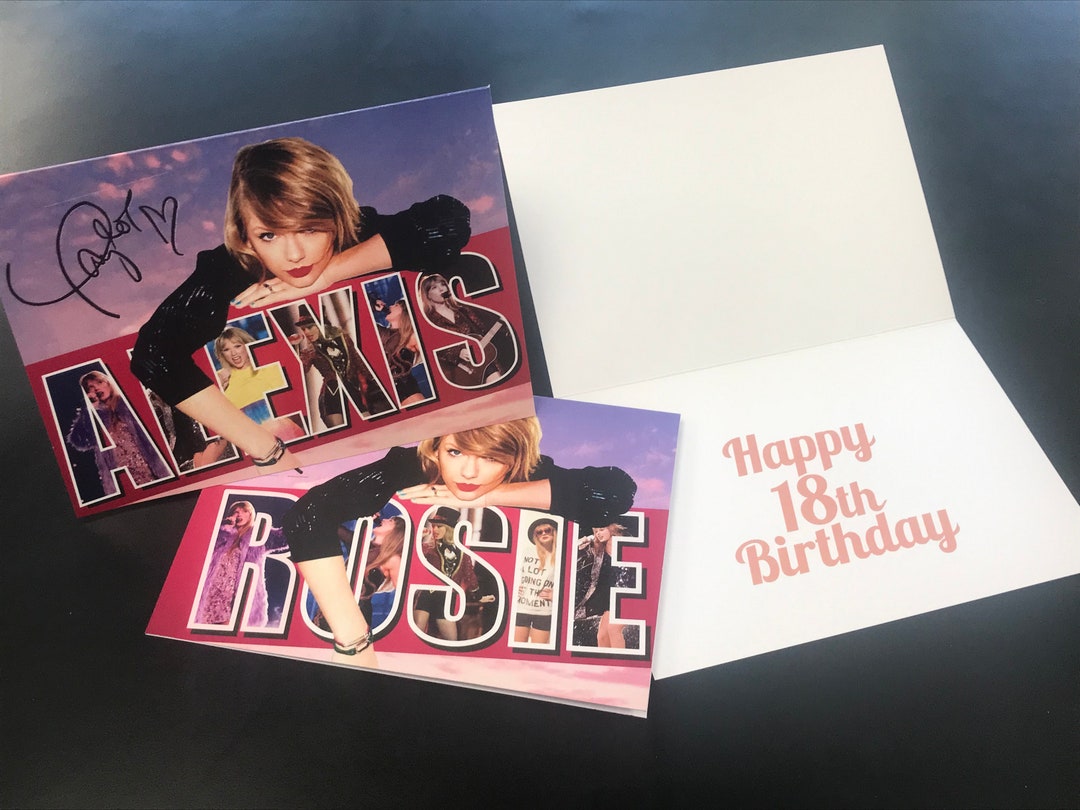Taylor Swift Themed, Customised Birthday, Christmas Greetings Cards ANY ...