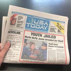 BTTF Back to the Future II Newspaper Reproduction Film Prop, Marty ...