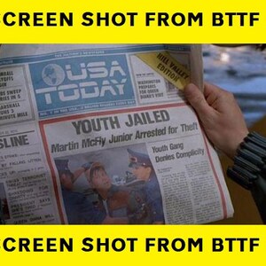 BTTF Back to the Future II Newspaper Reproduction Film Prop, Marty ...