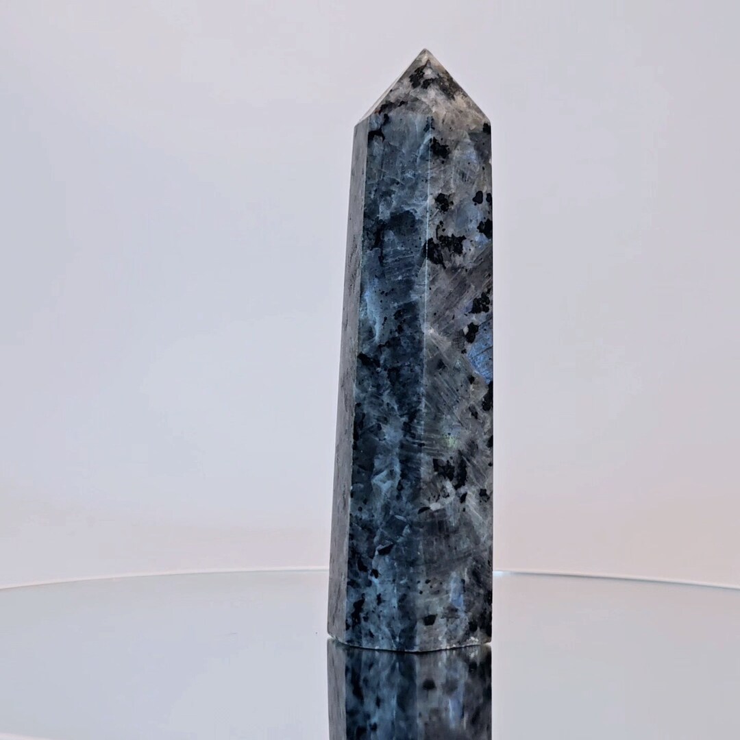 Larvikite Tower Point, Natural Gemstone Tower, Crystal Obelisk Wand ...