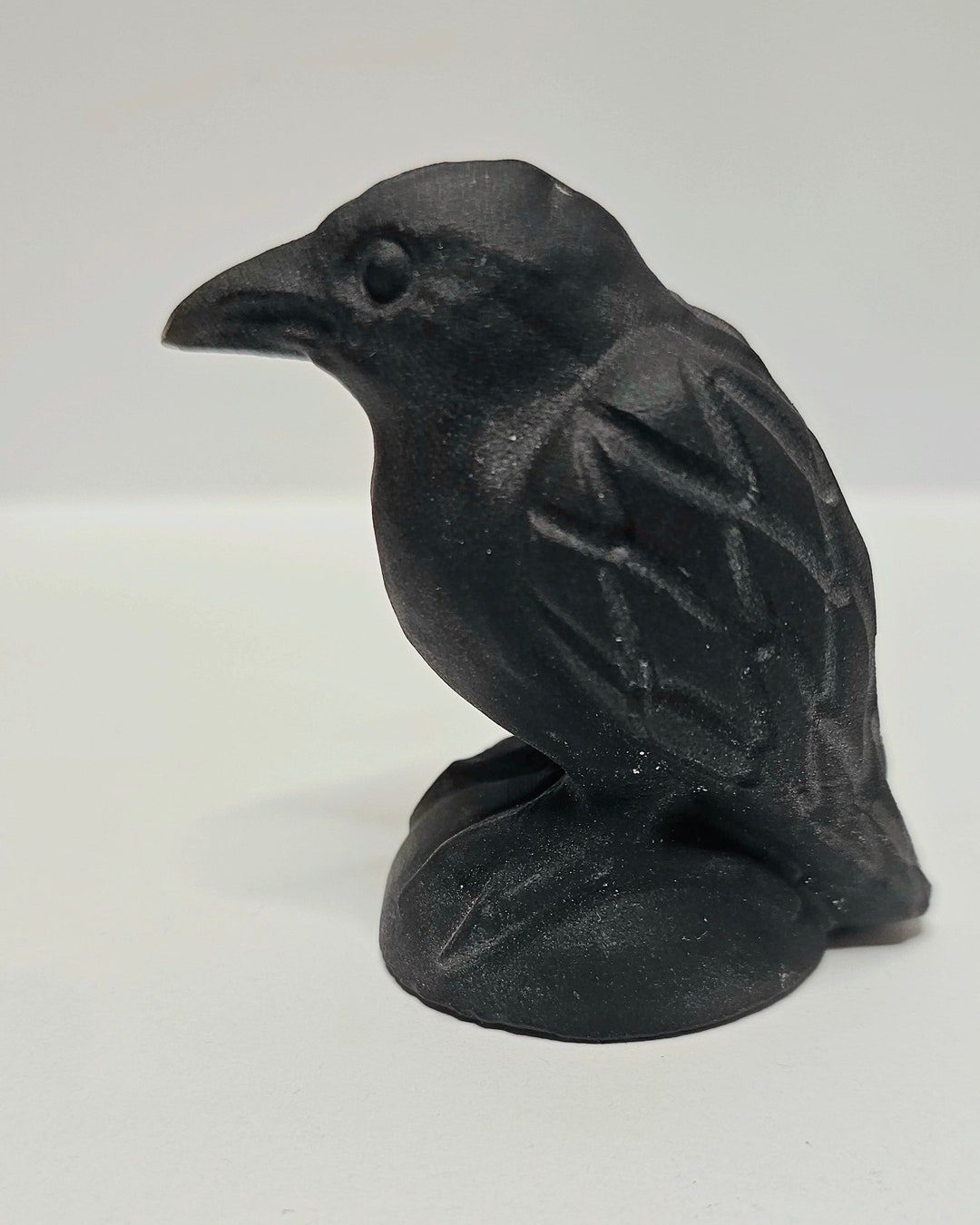 Obsidian Raven Carving Gothic Crow Raven Jackdoor Witchy - Etsy