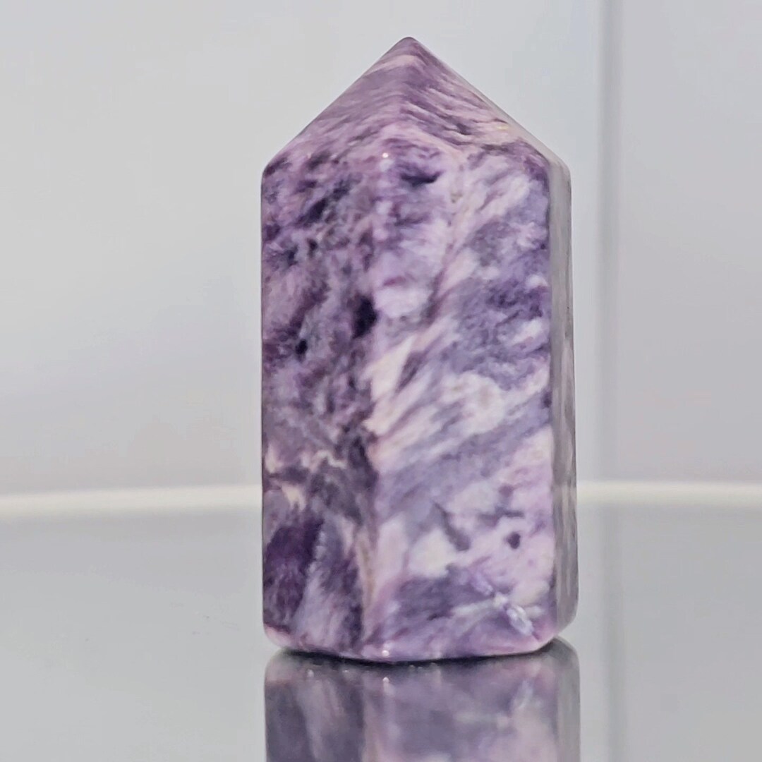 Charoite Tower Mineral Specimen - Point Polished Natural - Collectible ...
