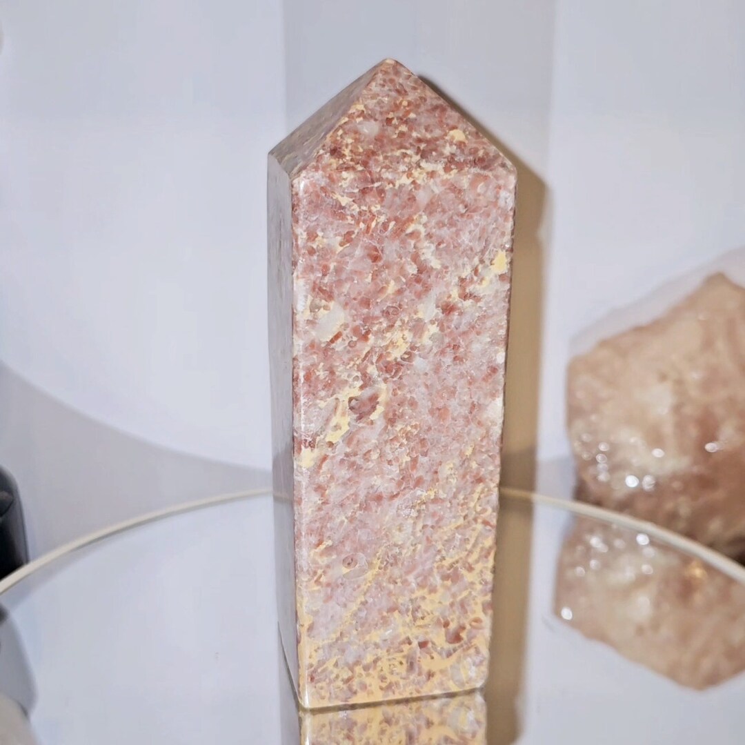 Strawberry Calcite Tower - Specimen - Natural Gemstone, Crystal ...