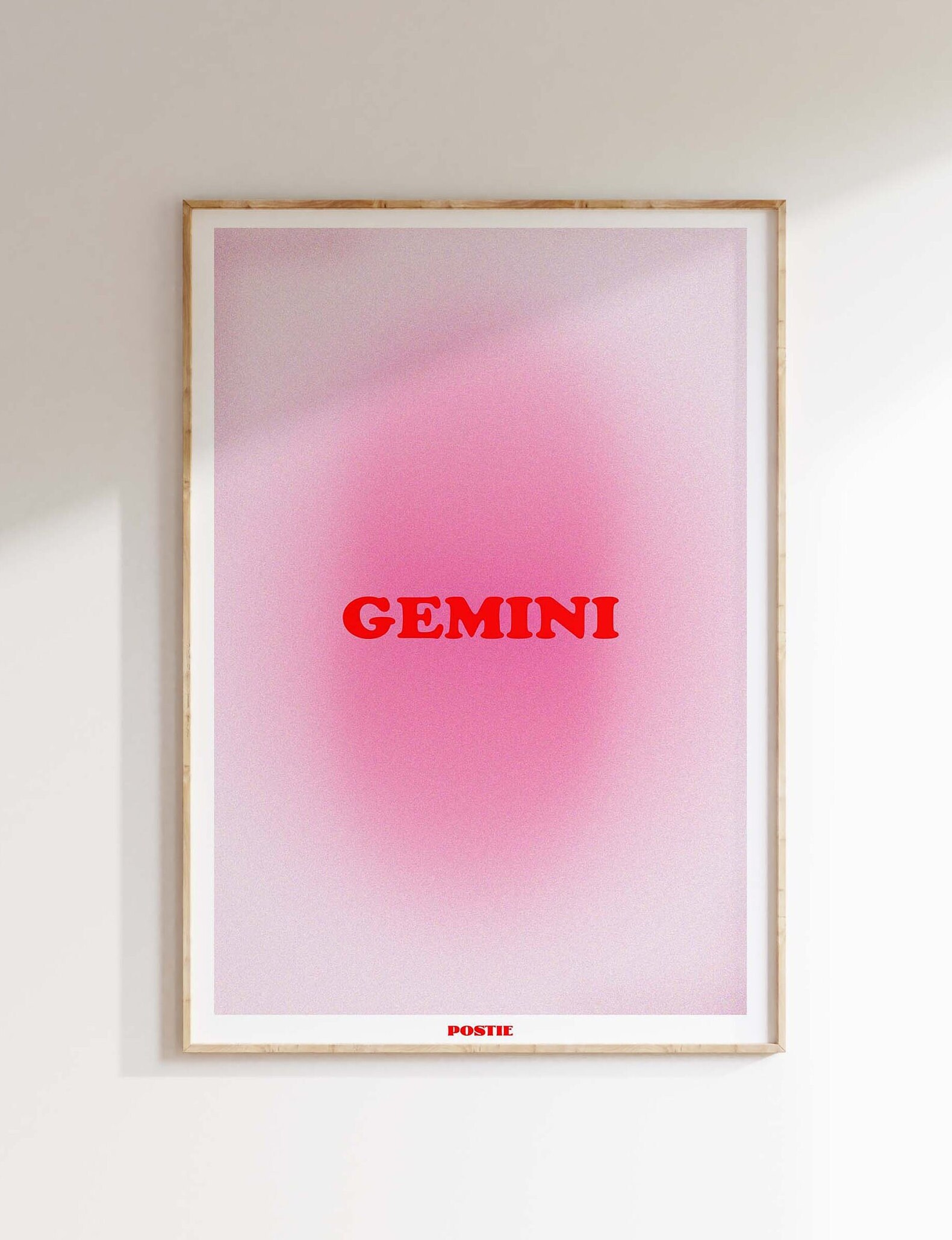 Gemini Pink Aura Poster, Zodiac, Gradient Aura Art Print, Gemini Art ...
